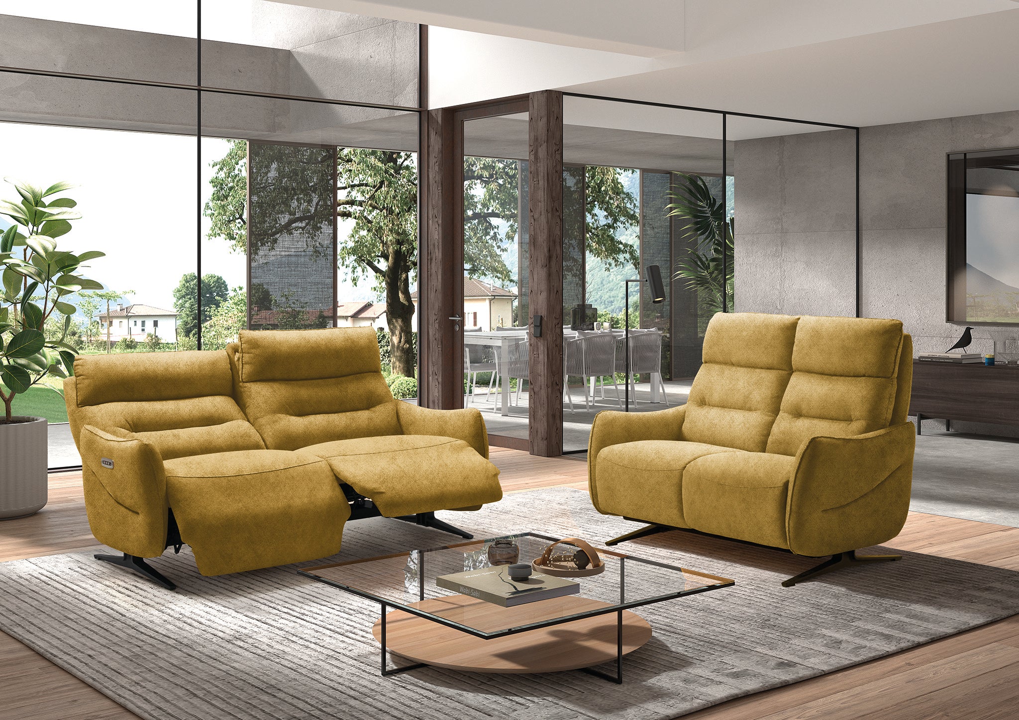 Canapé 3 places avec 2 relax | Mexico – Bois & Chiffons